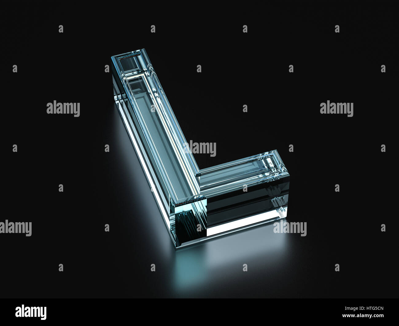 Glass letter L on a black background. 3D illustration Stock Photo - Alamy