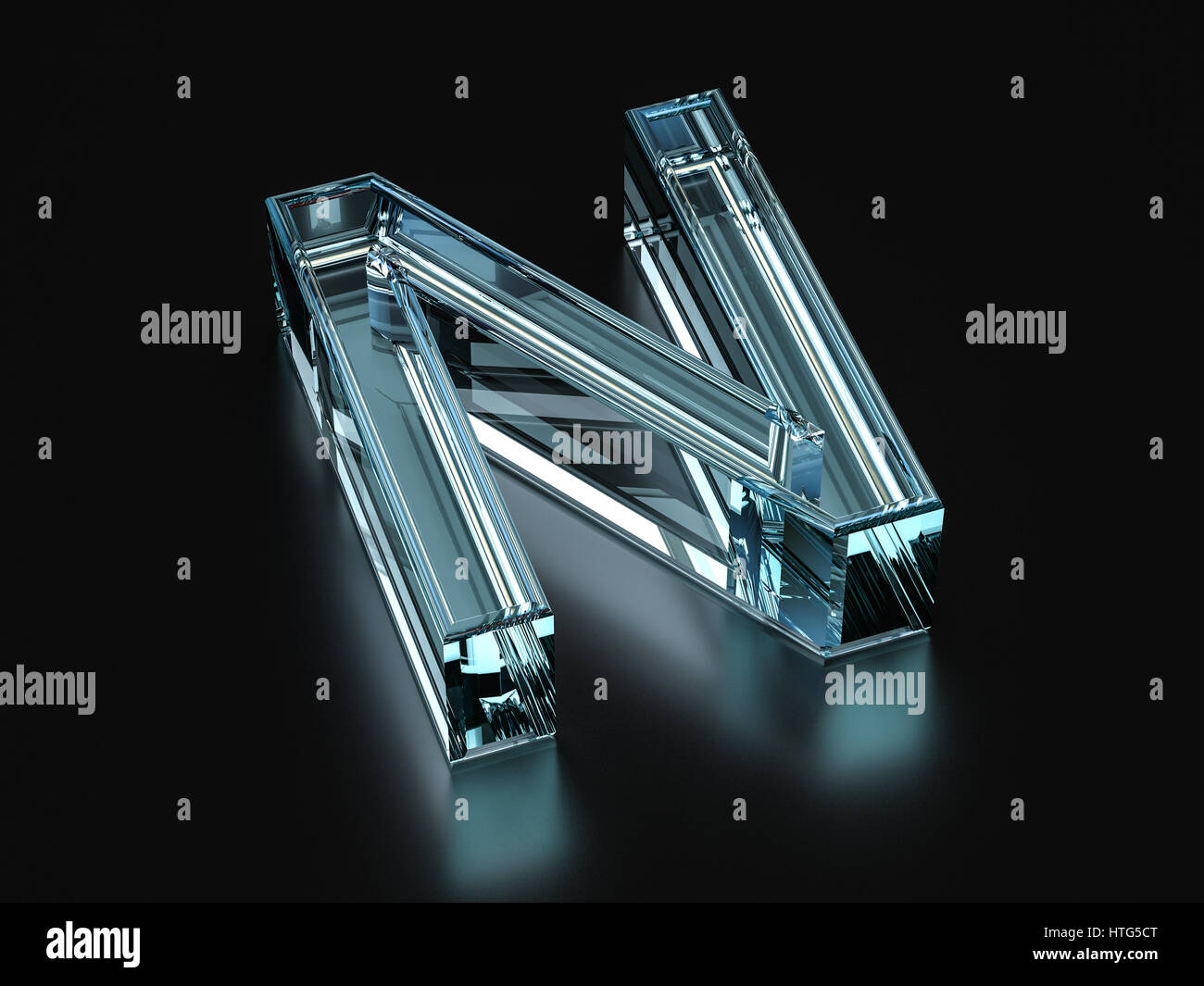 Glass letter N on a black background. 3D illustration Stock Photo - Alamy