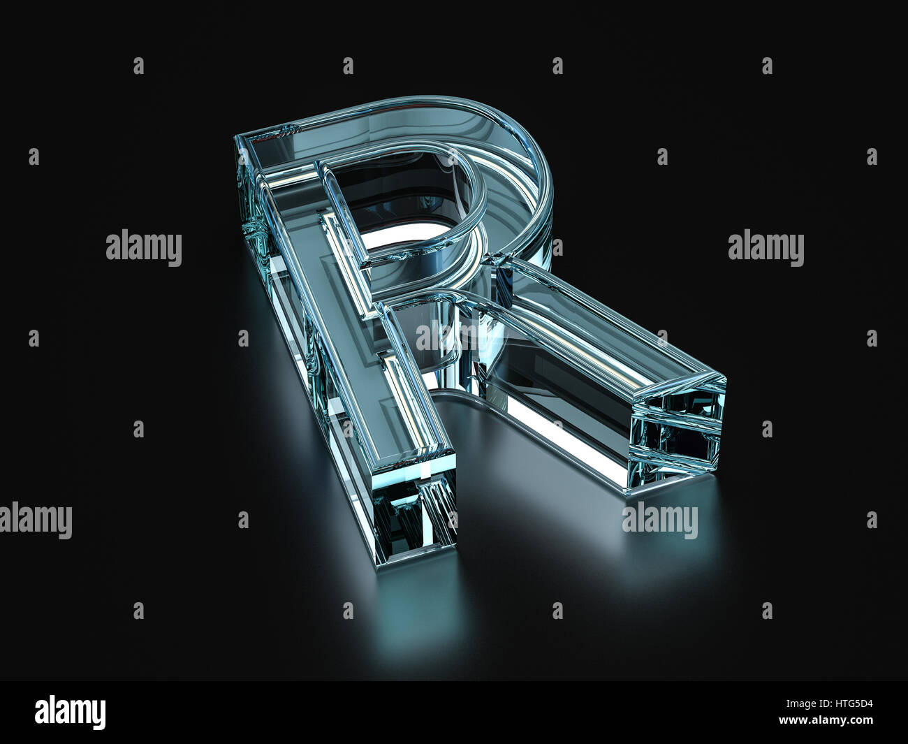 Glass letter R on a black background. 3D illustration Stock Photo - Alamy