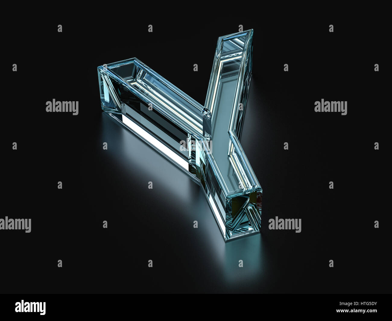 Glass letter Y on a black background. 3D illustration Stock Photo - Alamy