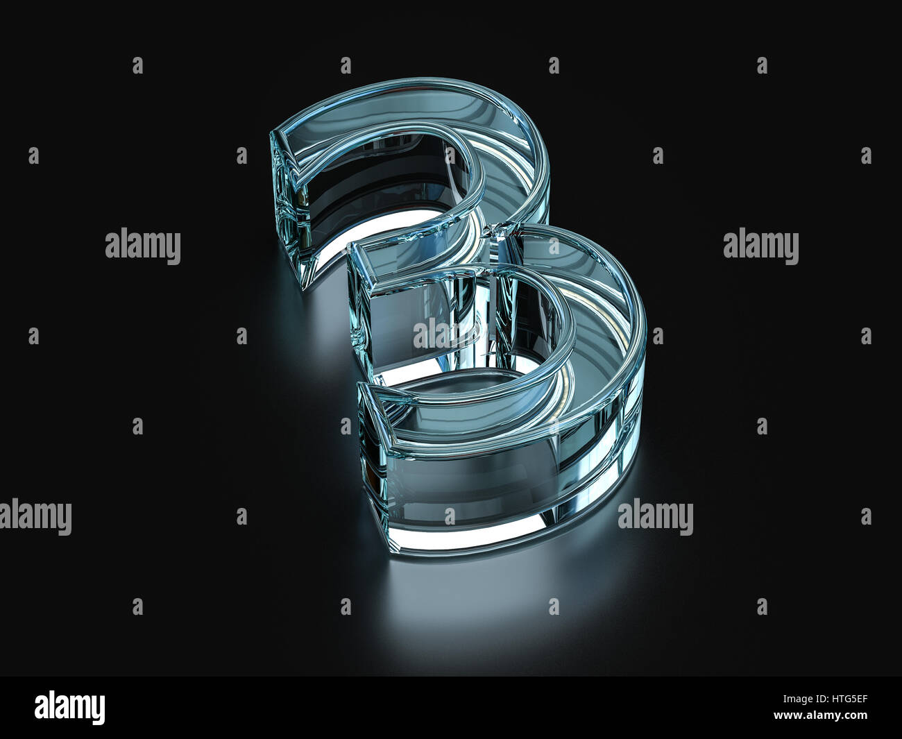 Glass number 3 on a black background. 3D illustration Stock Photo - Alamy