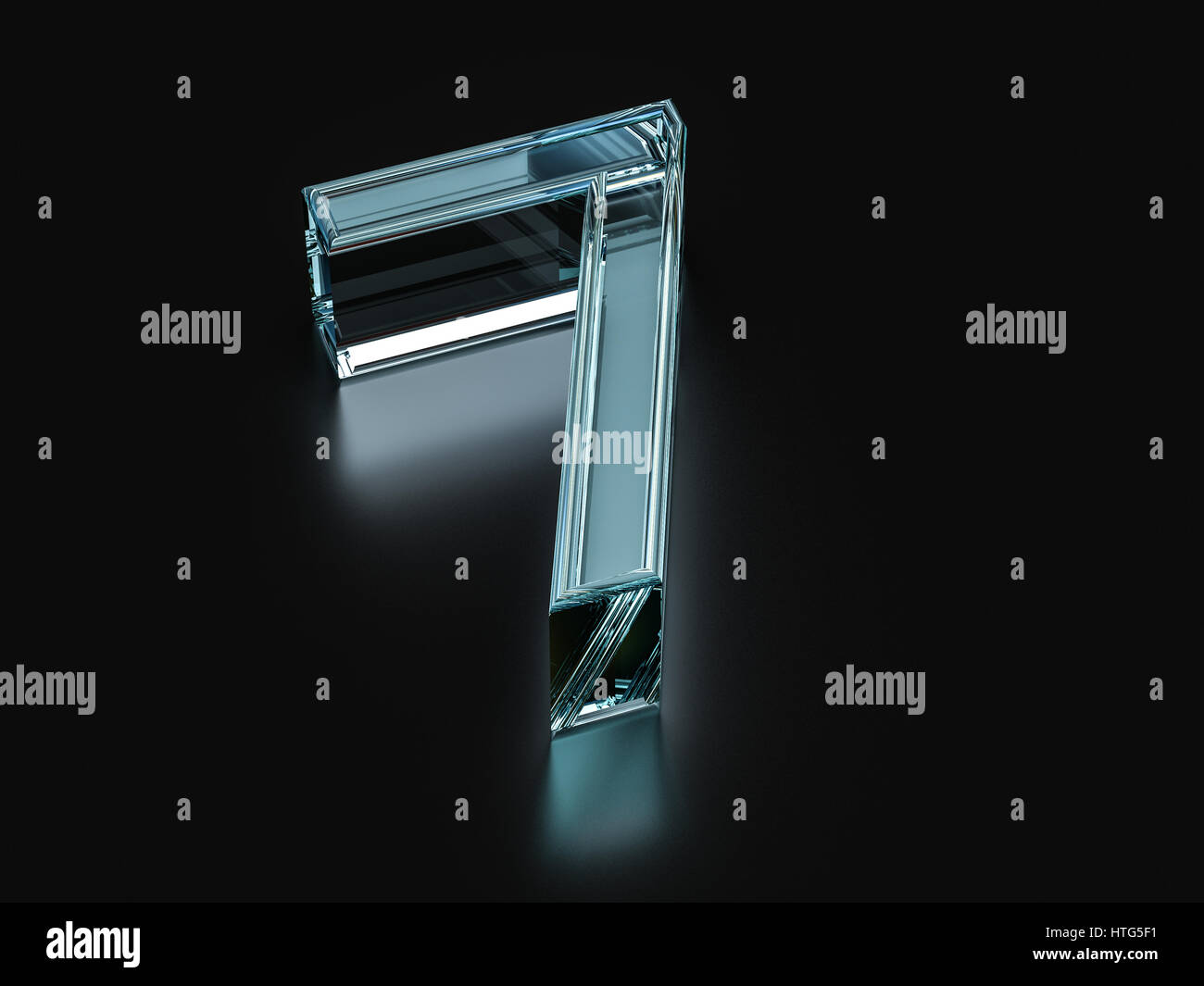 Glass number 7 on a black background. 3D illustration Stock Photo - Alamy