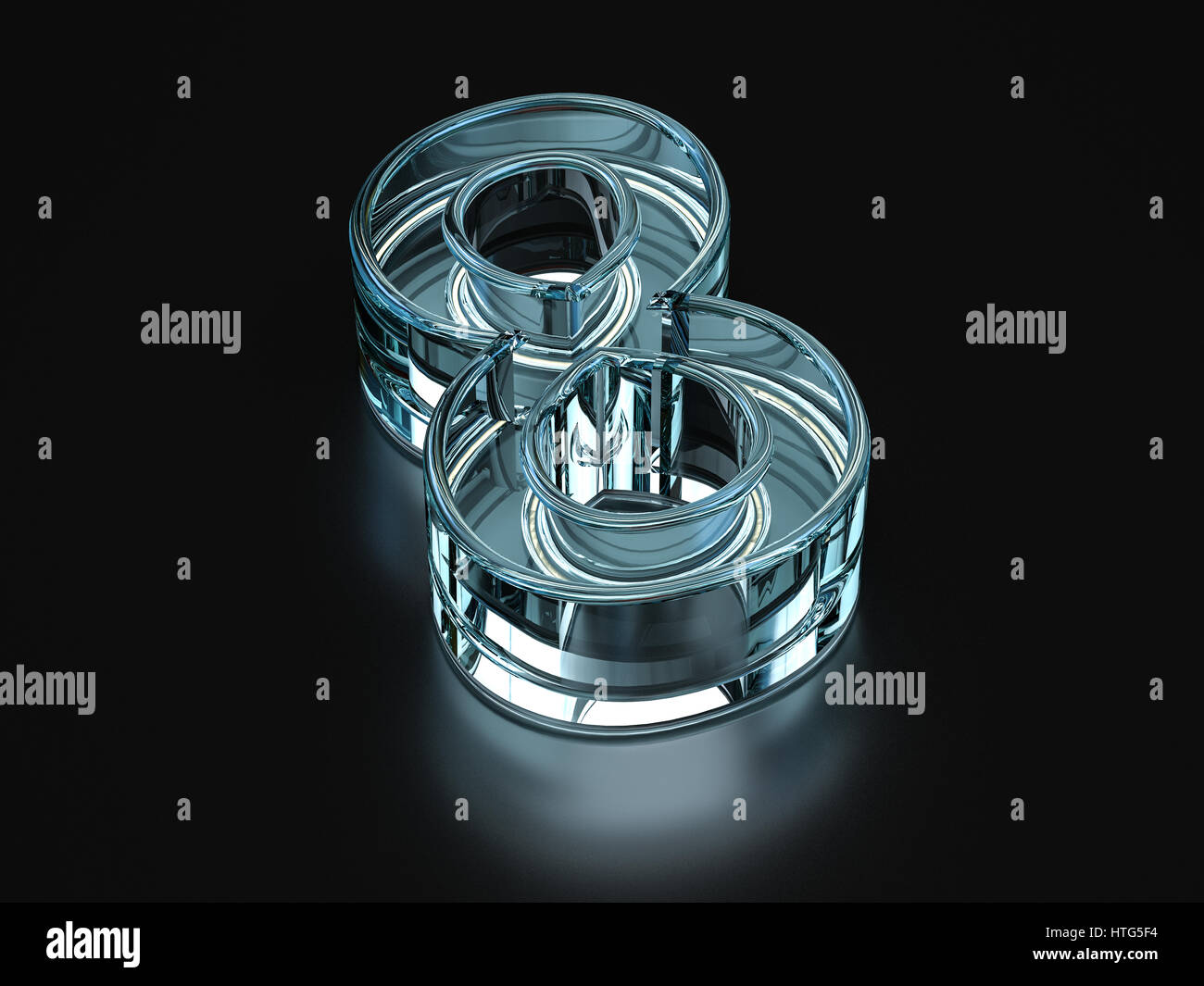 Glass number 8 on a black background. 3D illustration Stock Photo - Alamy