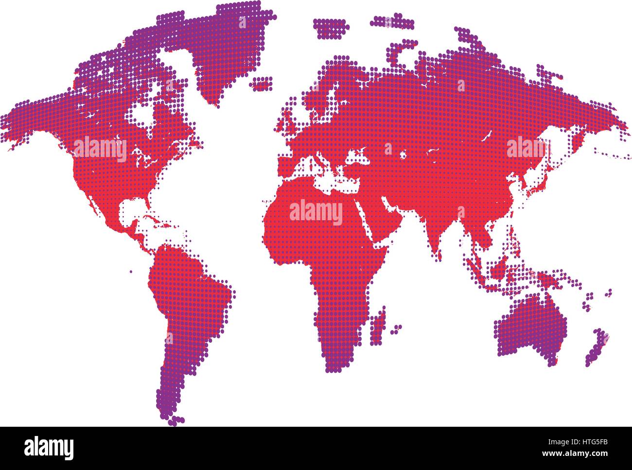 Isolated pink color worldmap of dots on white background, earth vector ...