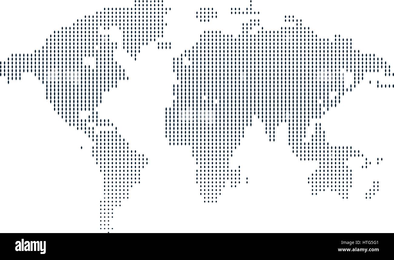 Isolated black and white color worldmap of dots background, earth ...