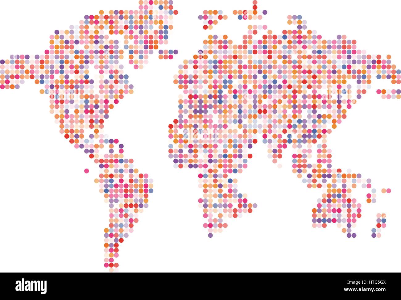 Isolated pink color worldmap of dots on white background, earth vector ...