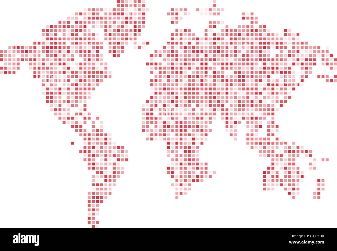 Isolated pink color worldmap of dots on white background, earth vector ...