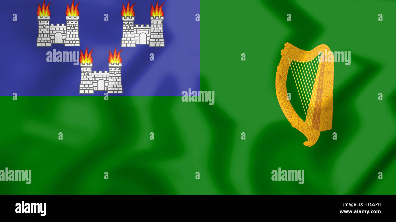 3D Flag of Dublin, Ireland. 3D Illustration Stock Photo - Alamy