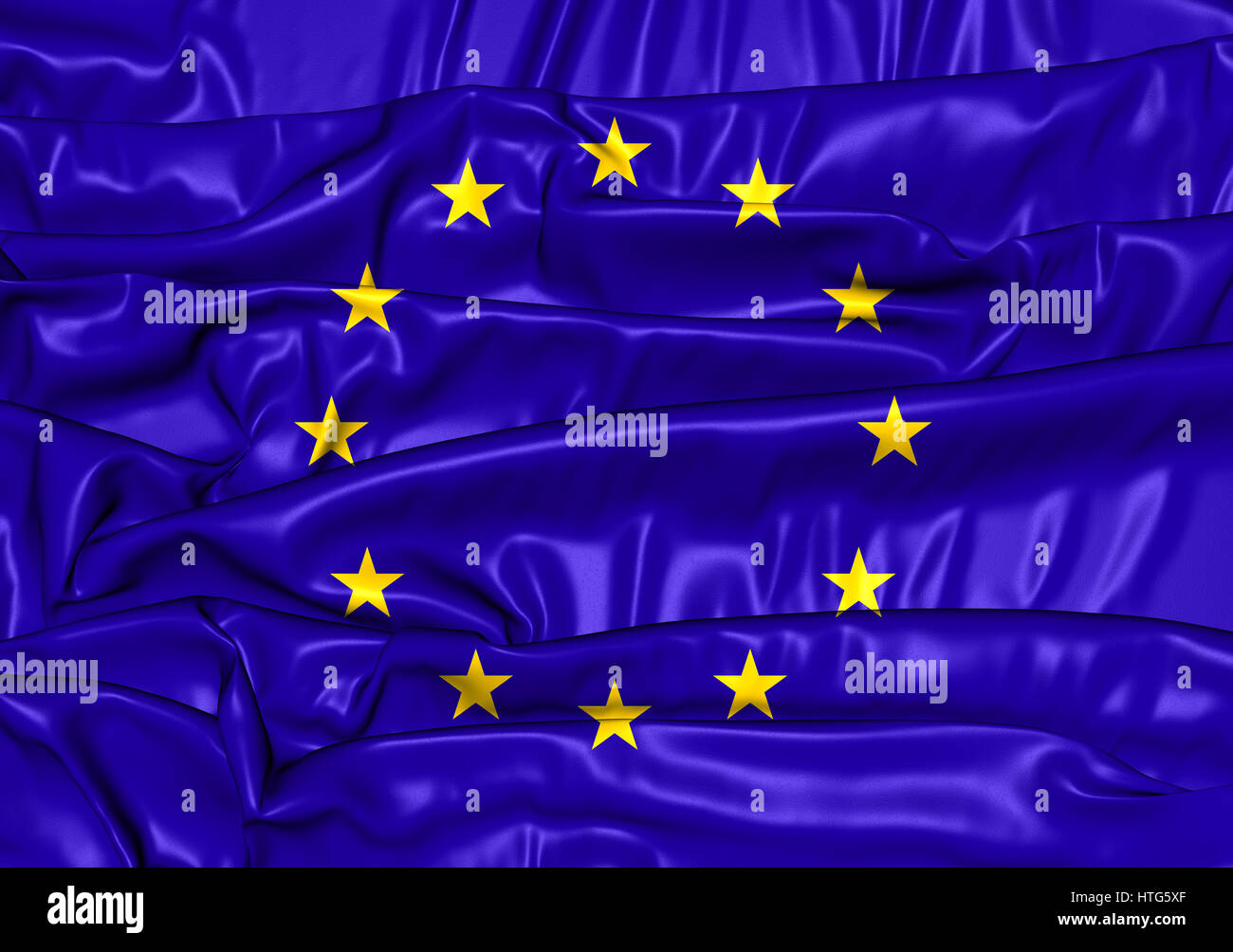 3D Flag of European Union. 3D Illustration Stock Photo - Alamy