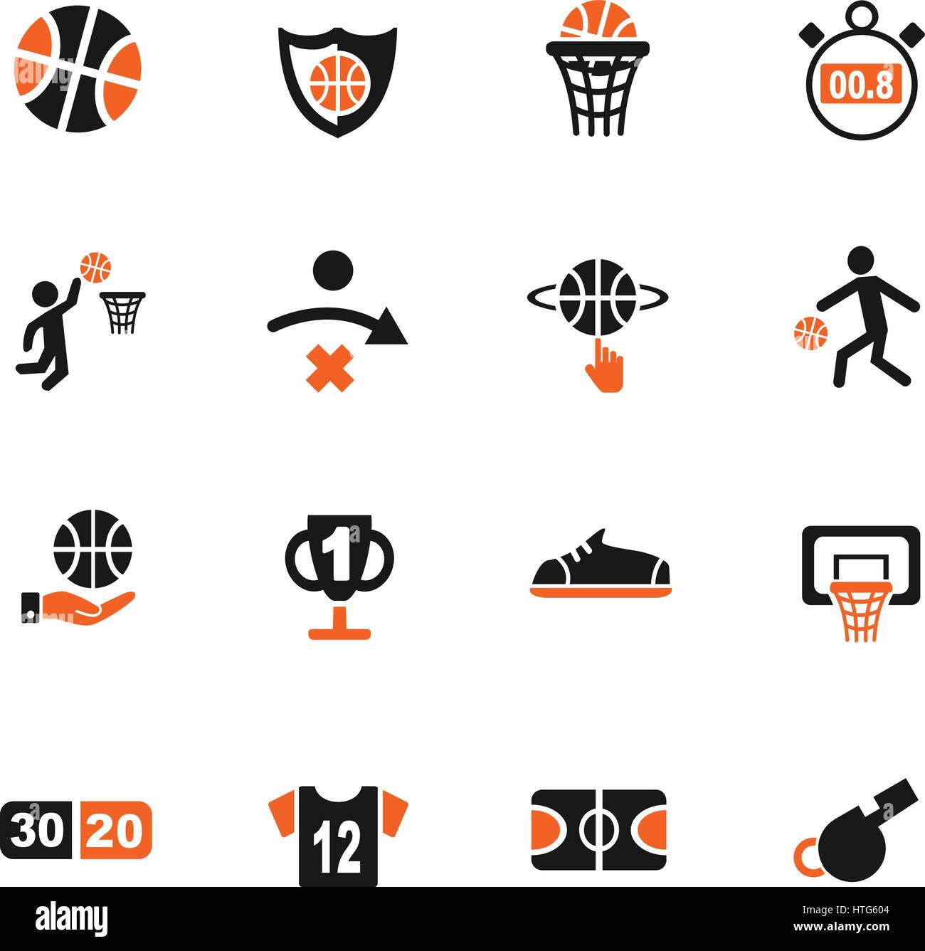 basketball icon set web icons for user interface design Stock Vector ...