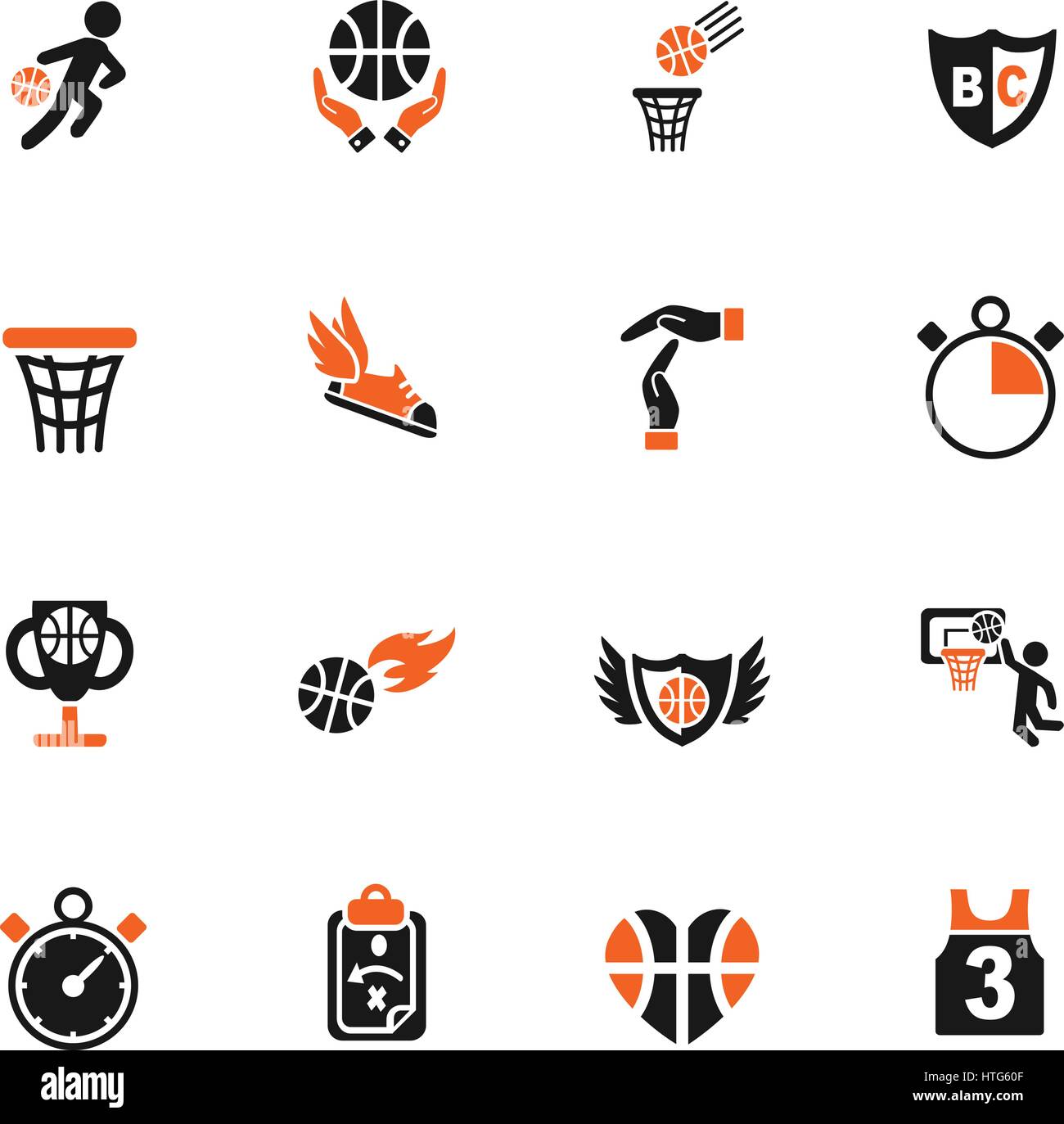 basketball icon set web icons for user interface design Stock Vector ...