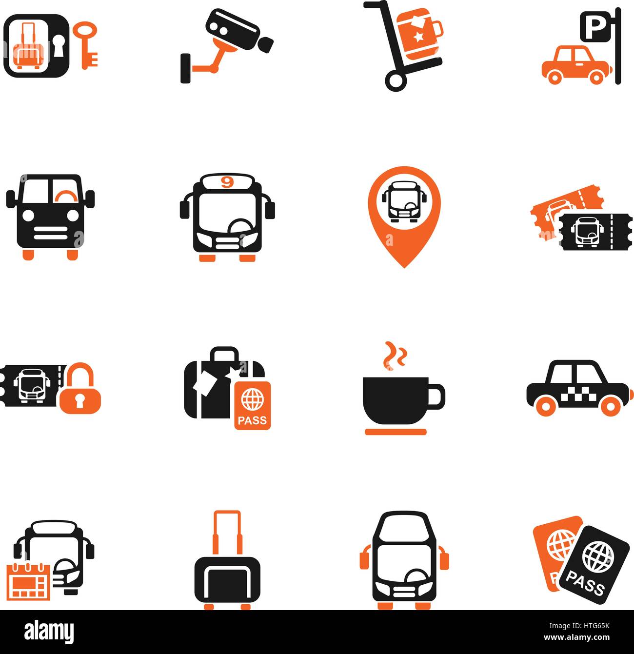 bus station web icons for user interface design Stock Vector Image ...