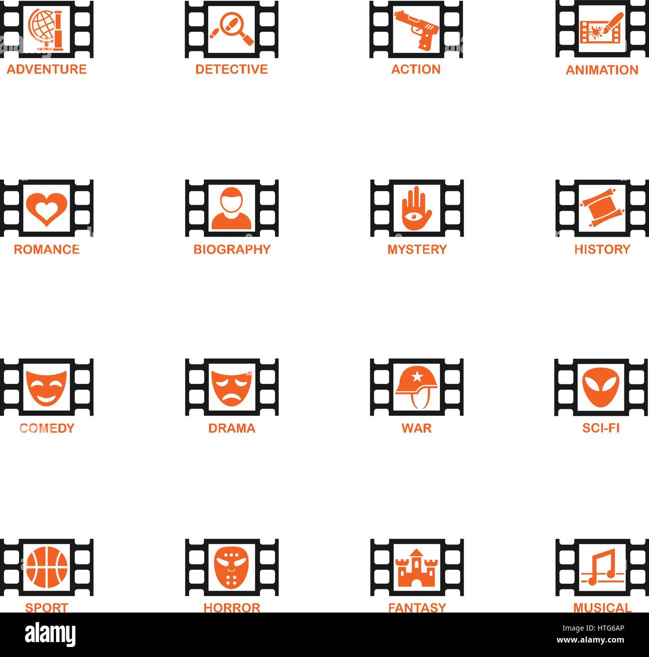 cinema genre web icons for user interface design Stock Vector Image ...