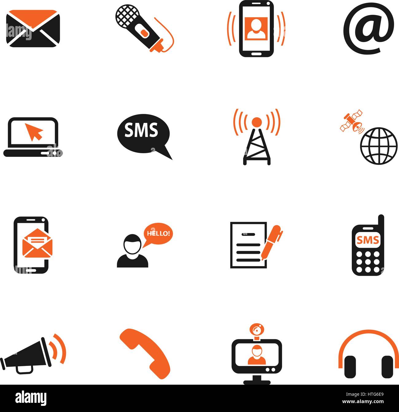 communication web icons for user interface design Stock Vector Image ...