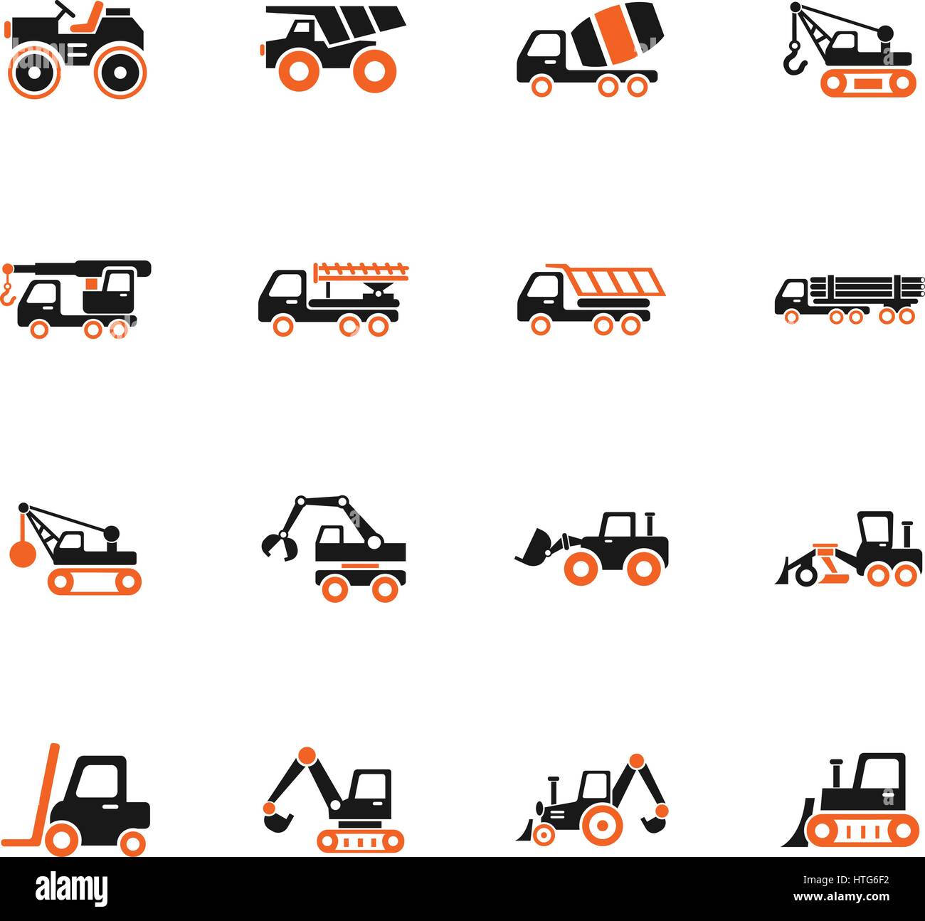 construction machinery web icons for user interface design Stock Vector ...