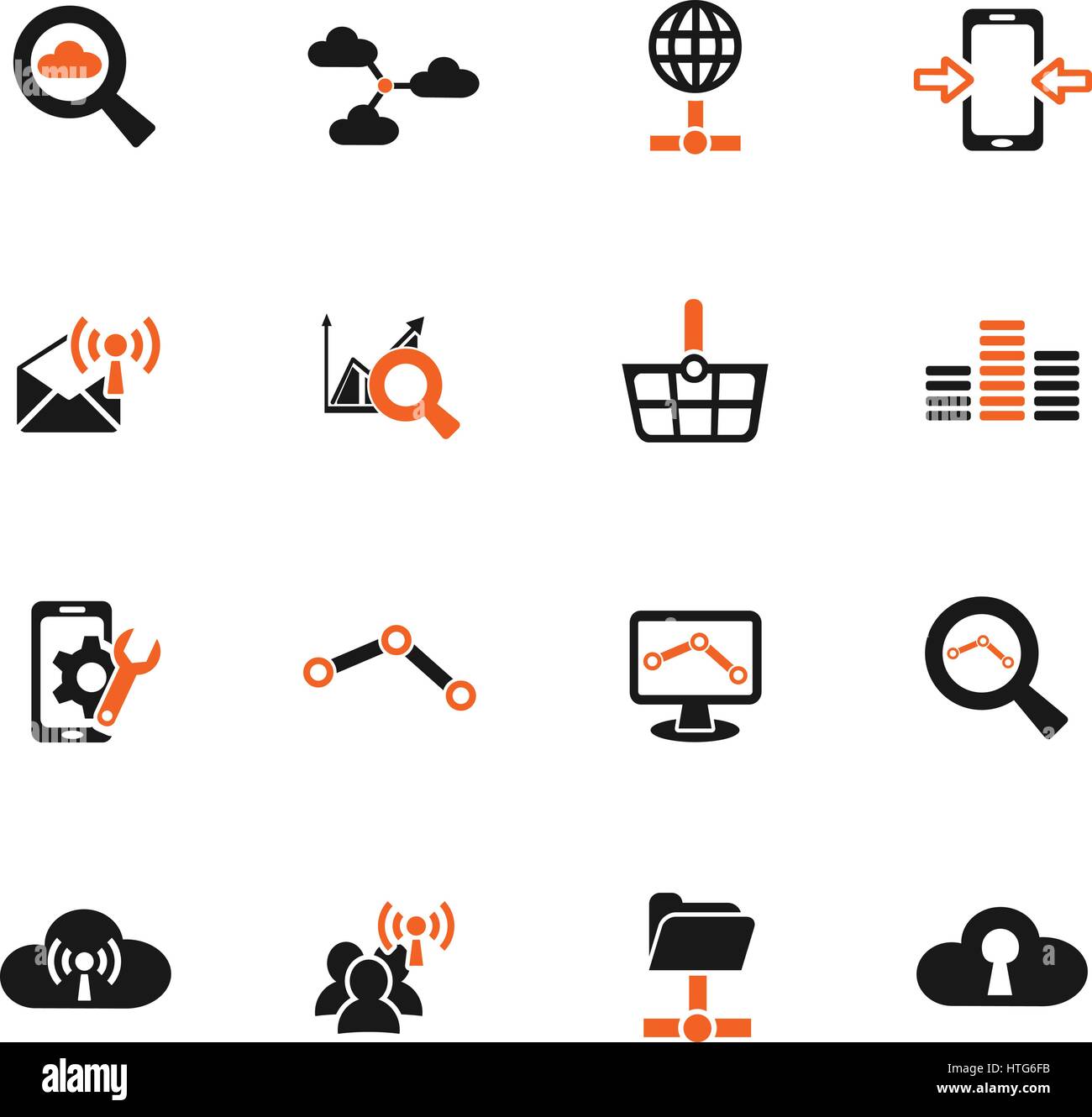 data analytic and social network web icons for user interface design Stock Vector Image & Art ...