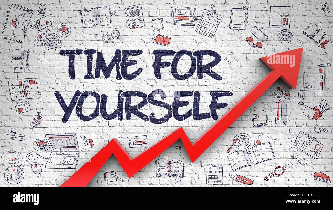 Time For Yourself - Development Concept with Hand Drawn Icons Around on ...