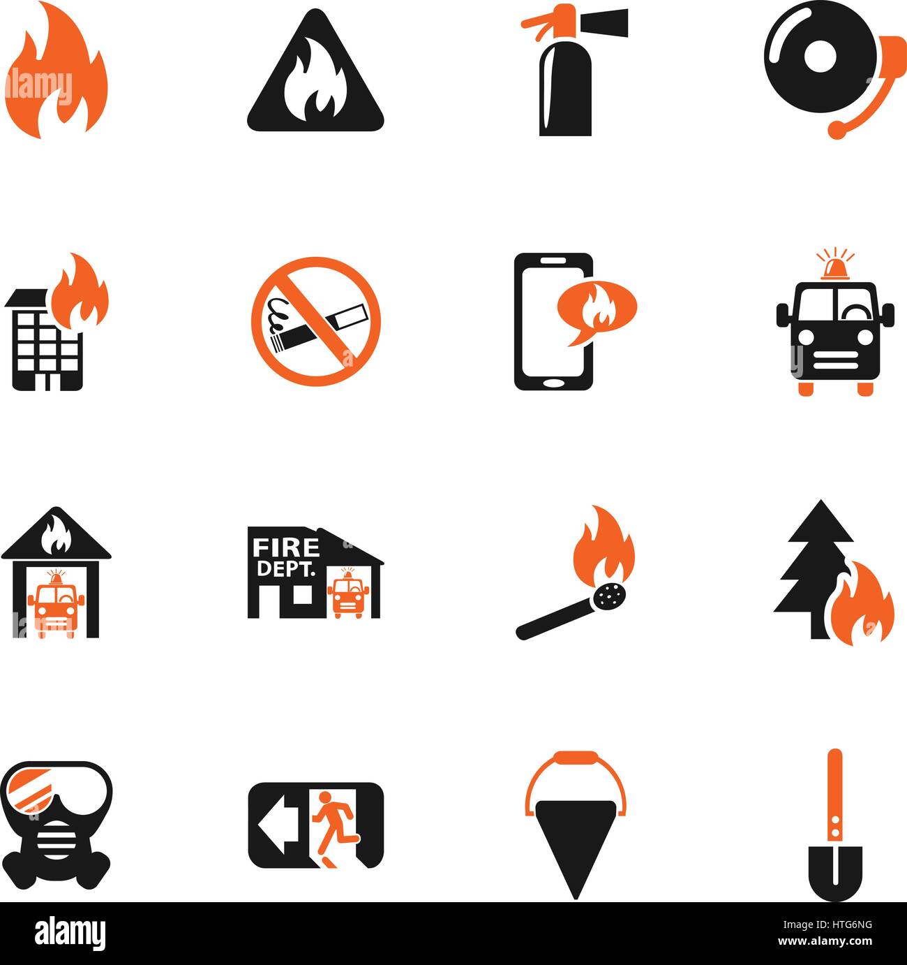 fire brigade web icons for user interface design Stock Vector Image ...