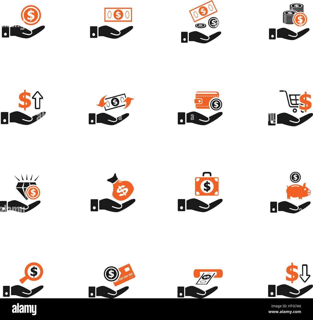 hand and money web icons for user interface design Stock Vector Image ...