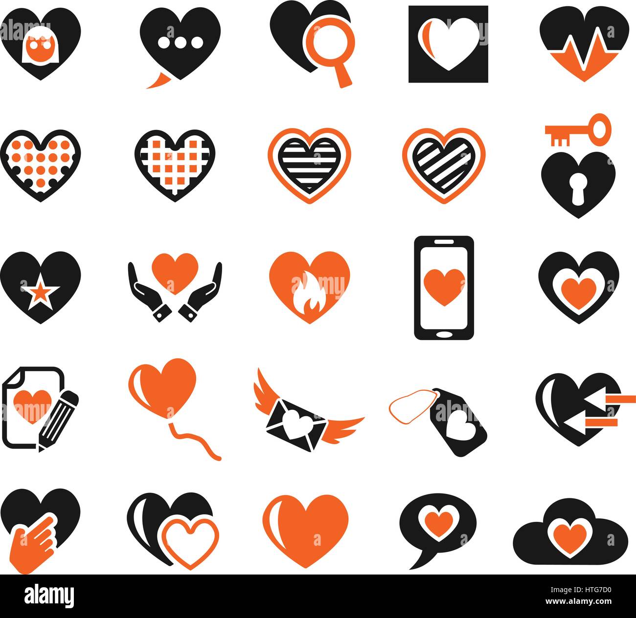 heart love web icons for user interface design Stock Vector Image & Art ...