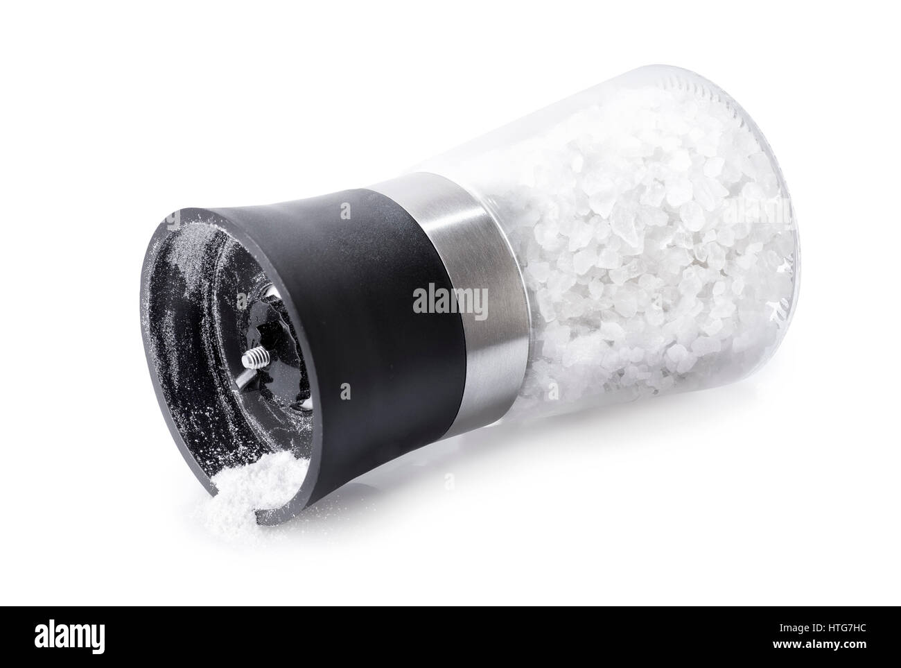 horizontal photo of salt grinder isolated on white background ...