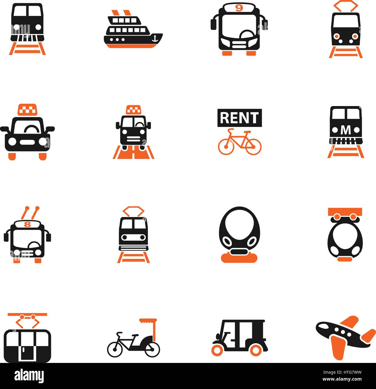 public transport web icons for user interface design Stock Vector Image ...