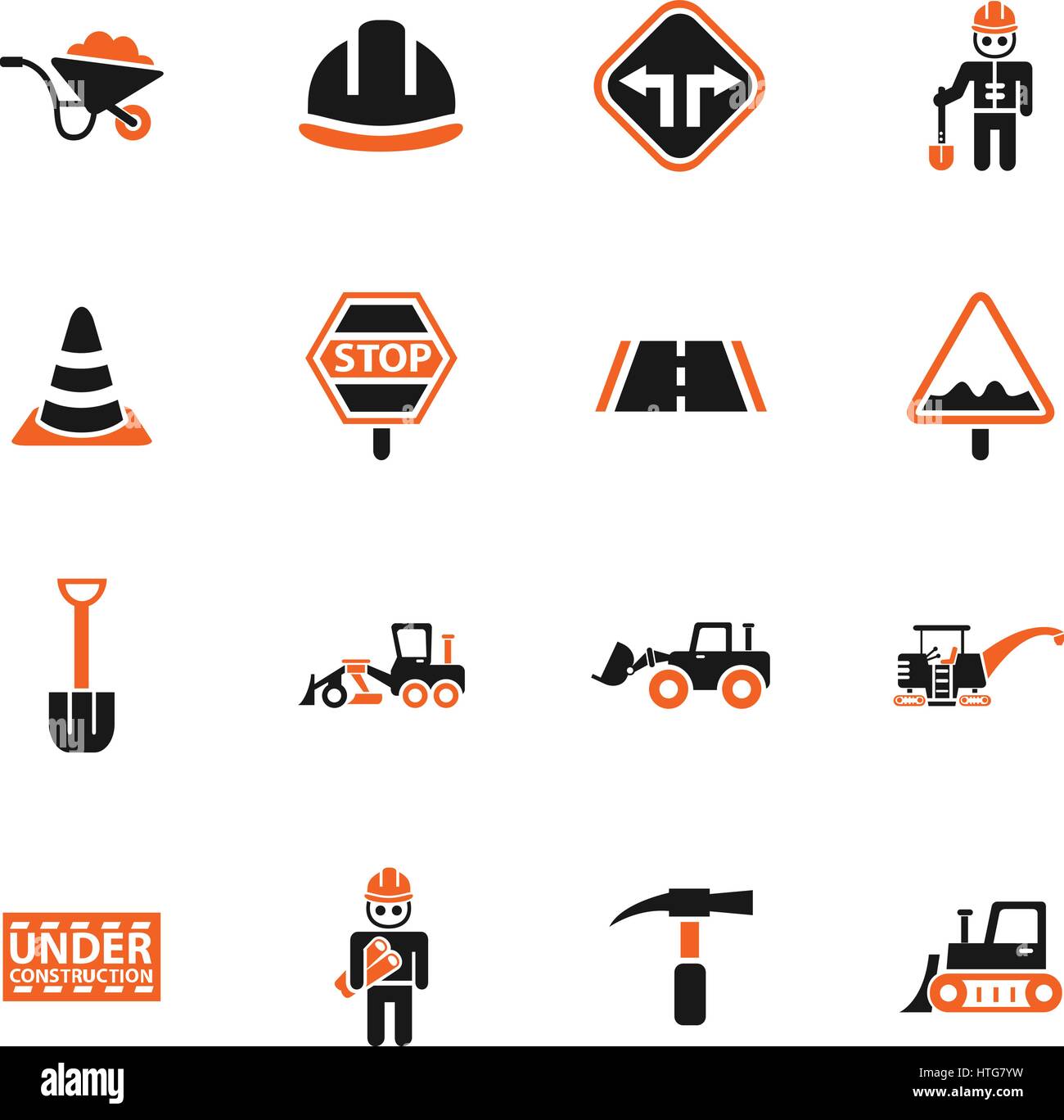 road repairs web icons for user interface design Stock Vector Image ...