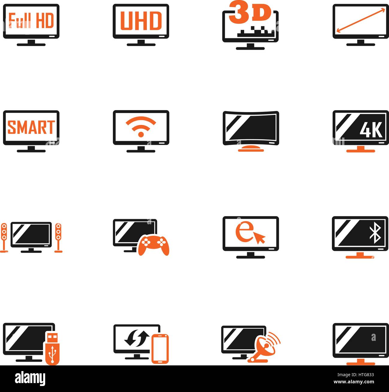 smart tv web icons for user interface design Stock Vector Image & Art ...