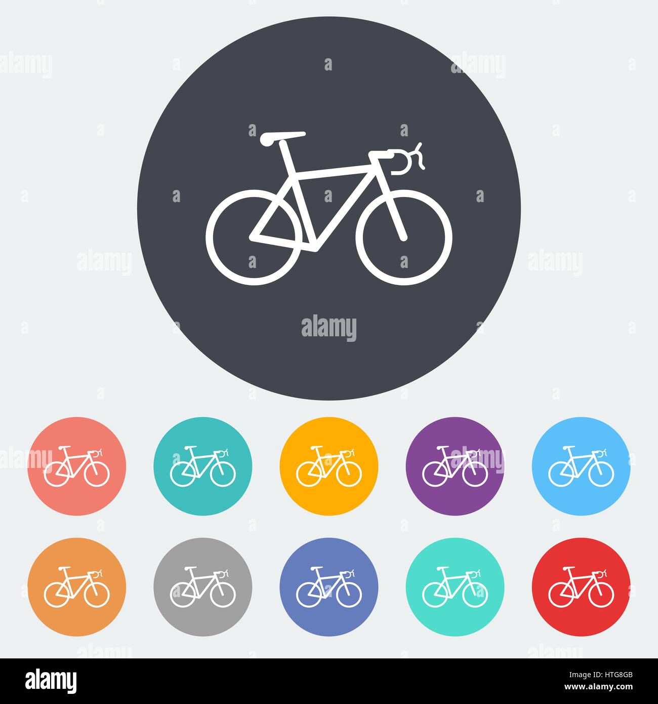 Bicycle. Single flat icon on the circle. Vector illustration Stock ...