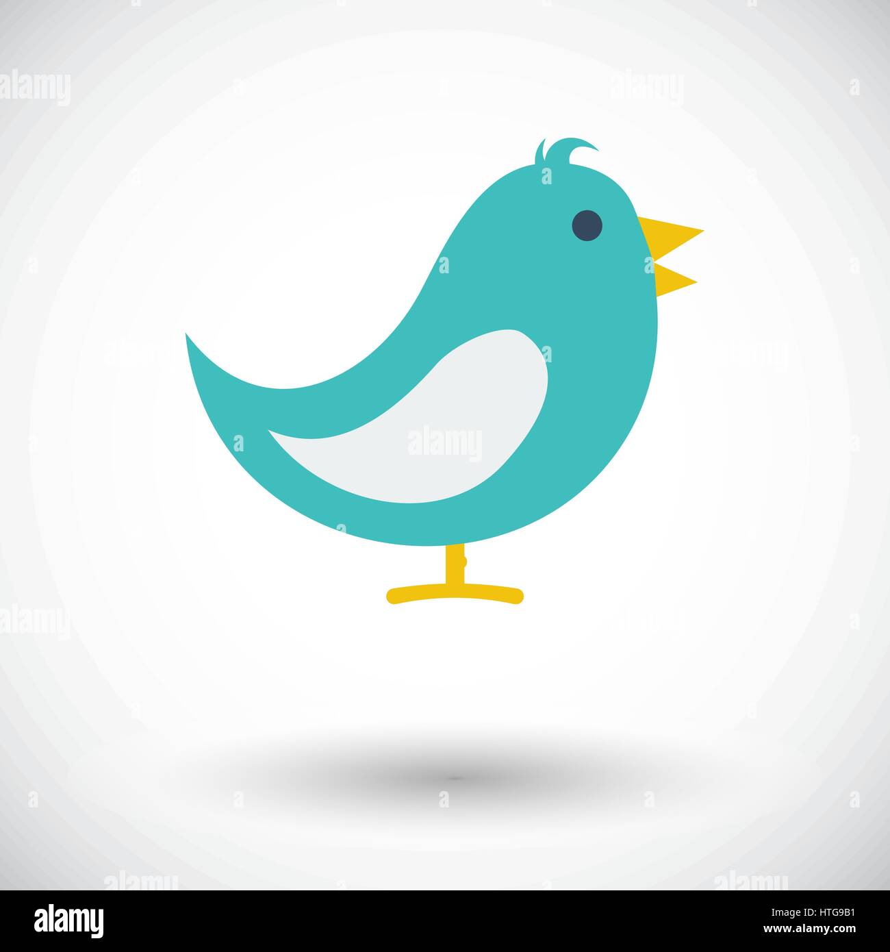 Bird. Single flat icon on white background. Vector illustration Stock ...