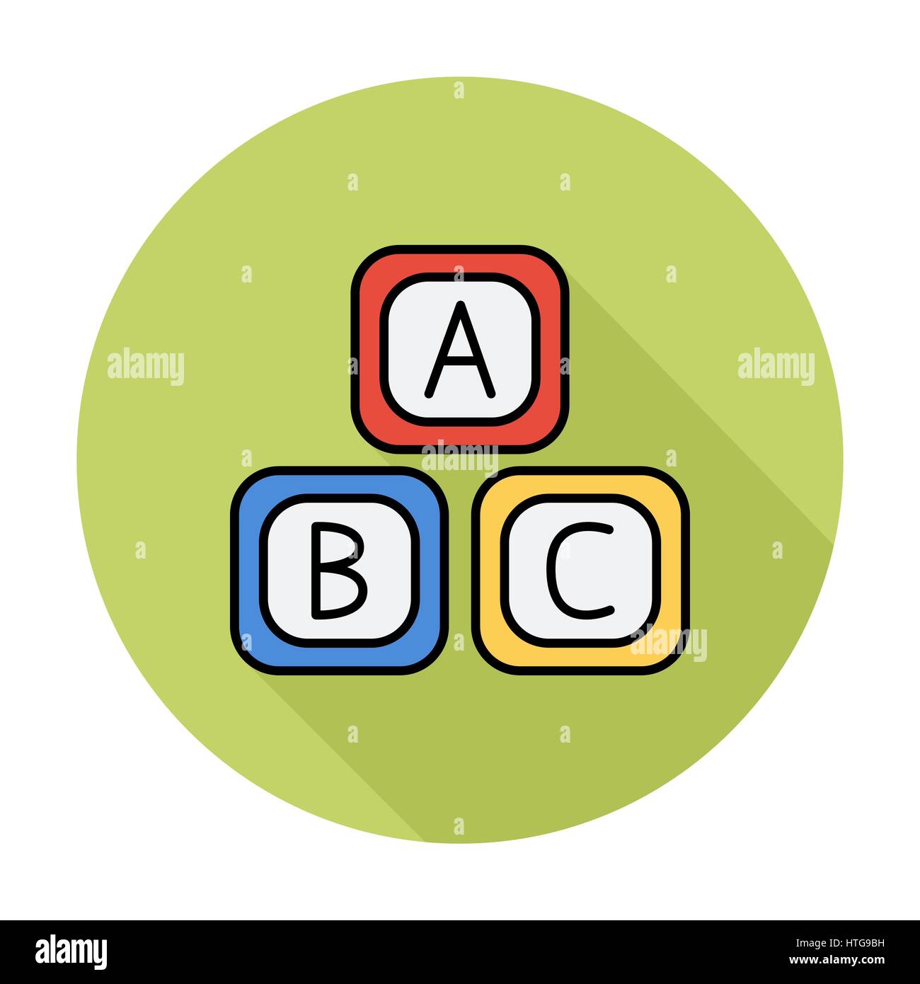 Blocks icon. Flat vector related icon whit long shadow for web and ...