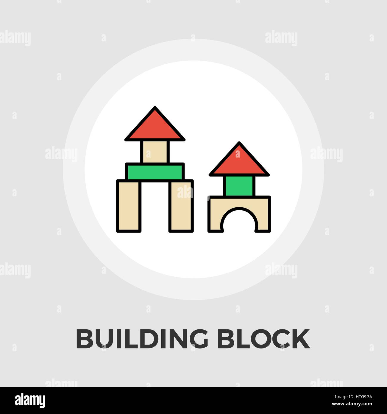 Building block icon vector. Flat icon isolated on the white background ...