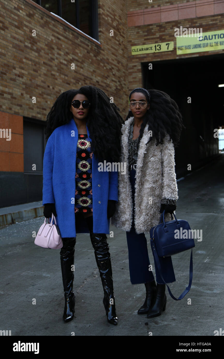 New YorK, 10 Feb 2017 The Quann sisters seen during Ny fashion week RTW ...