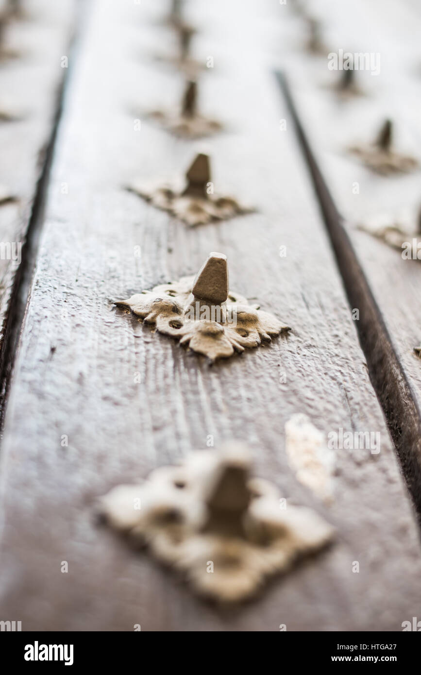 Spanish weed ancient door detail in soft focus Stock Photo - Alamy