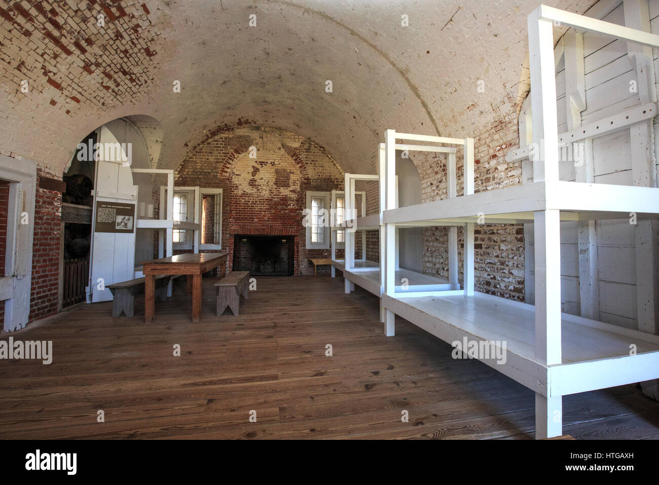 Army bunks at Fort Pulaski National Monument Stock Photo - Alamy