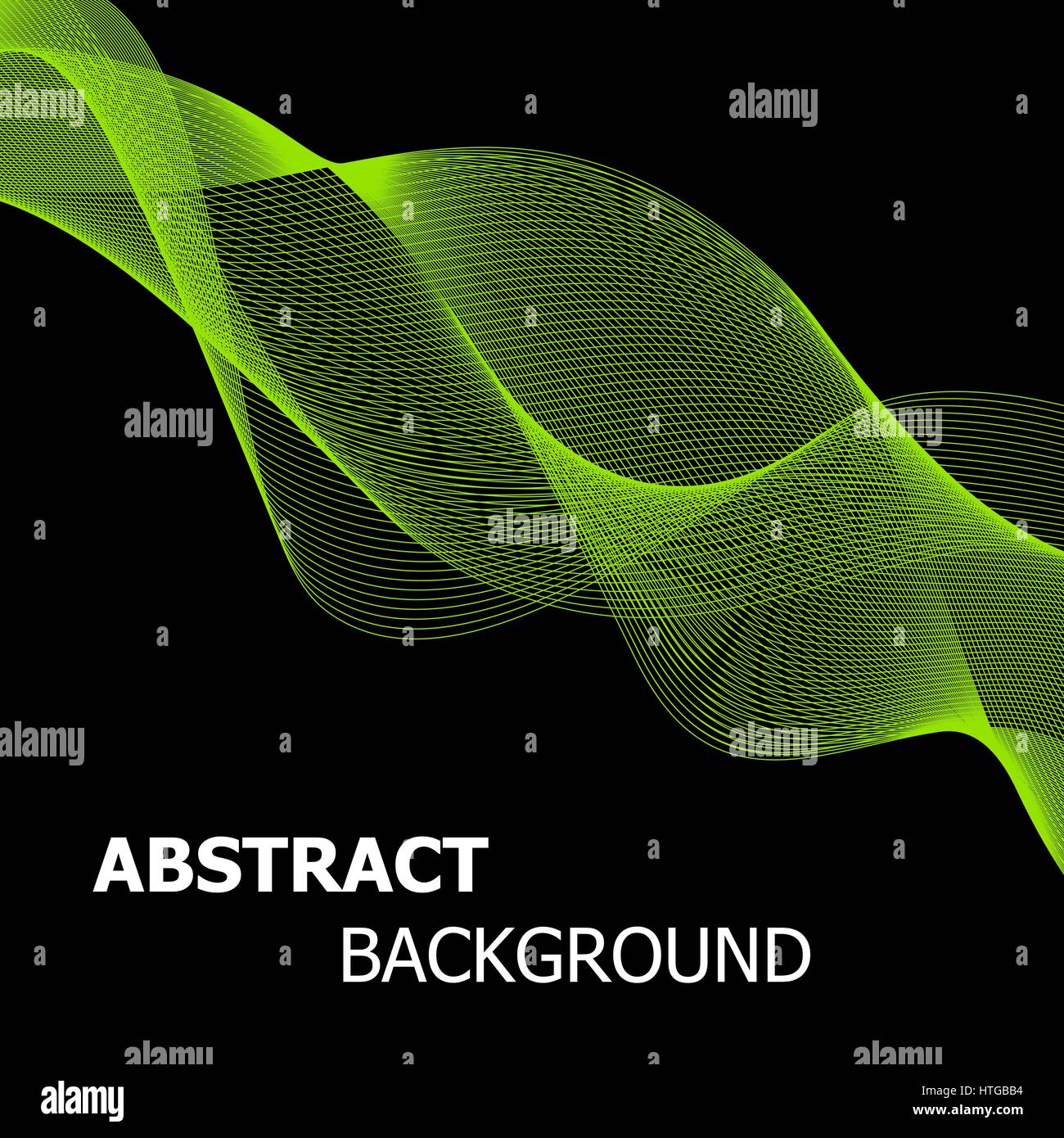 Abstract green line wave background, stock vector Stock Vector Image ...