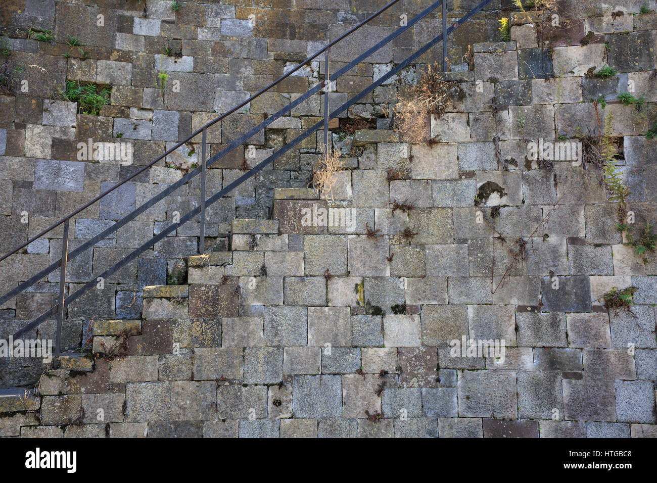 Stone staircase in the historic district of downtown Savannah Georgia ...