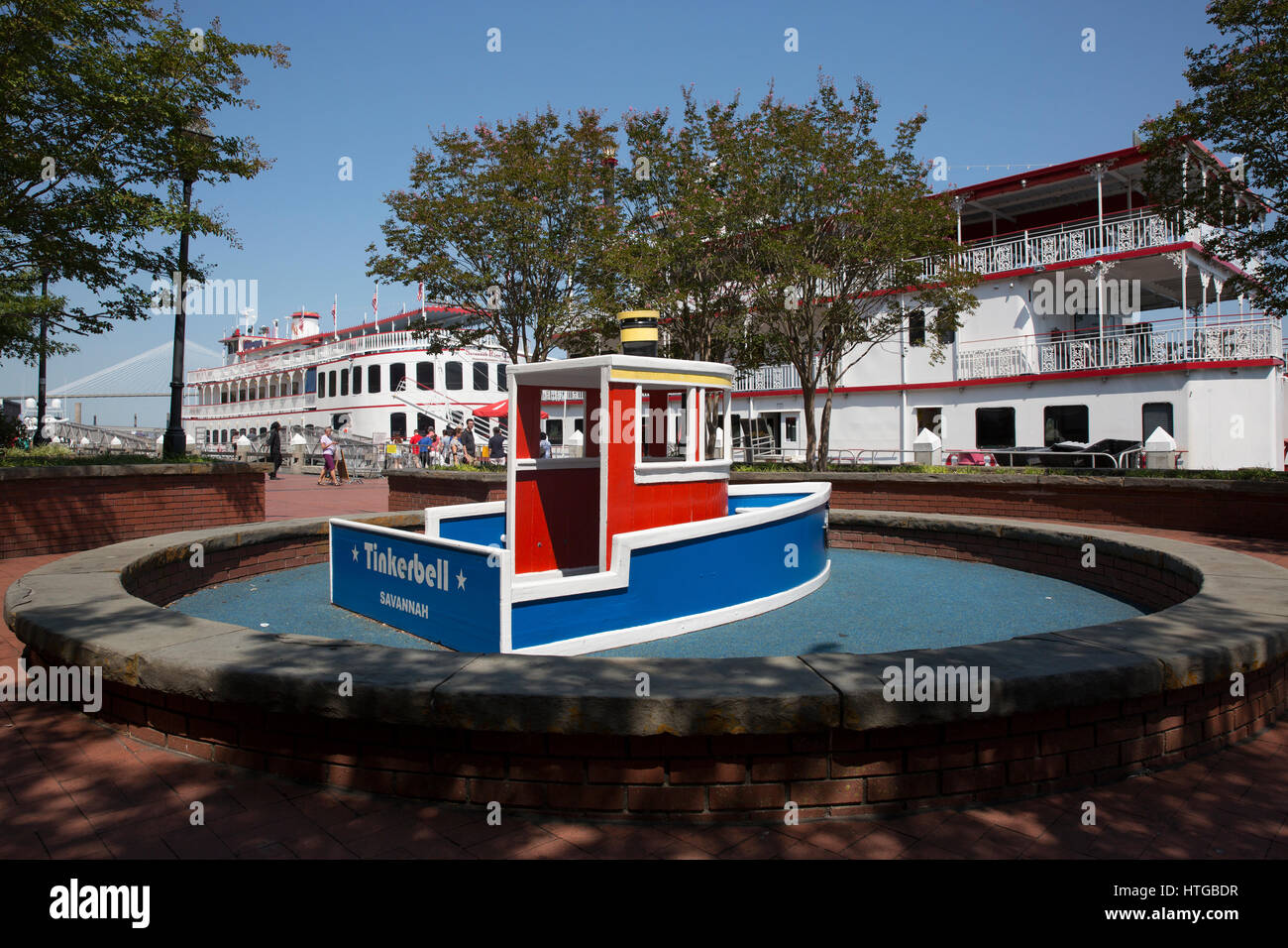 Tinkerbell toy ship in children's sandbox area, Savannah Gerogia ...