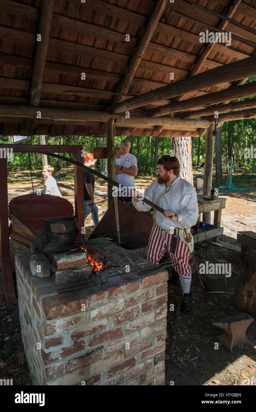 Blacksmith reenactors at Wormsloe Plantation Stock Photo - Alamy