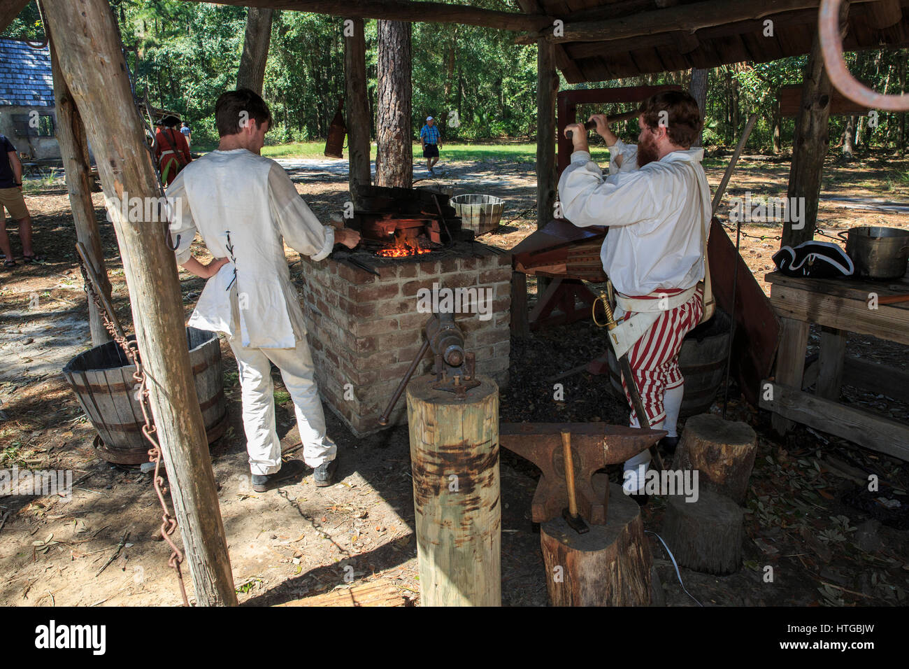 Blacksmith reenactors at Wormsloe Plantation Stock Photo - Alamy