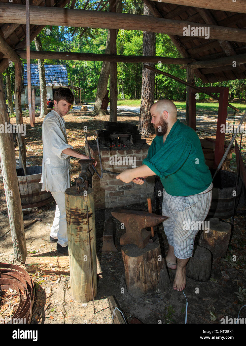 Blacksmith reenactors at Wormsloe Plantation Stock Photo - Alamy