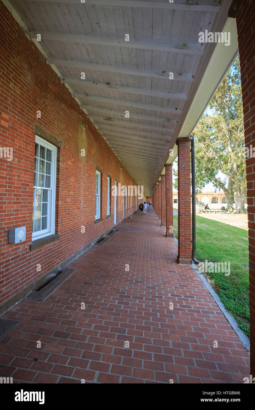 Covered walkway in the interior of Fort Pulaski Stock Photo - Alamy