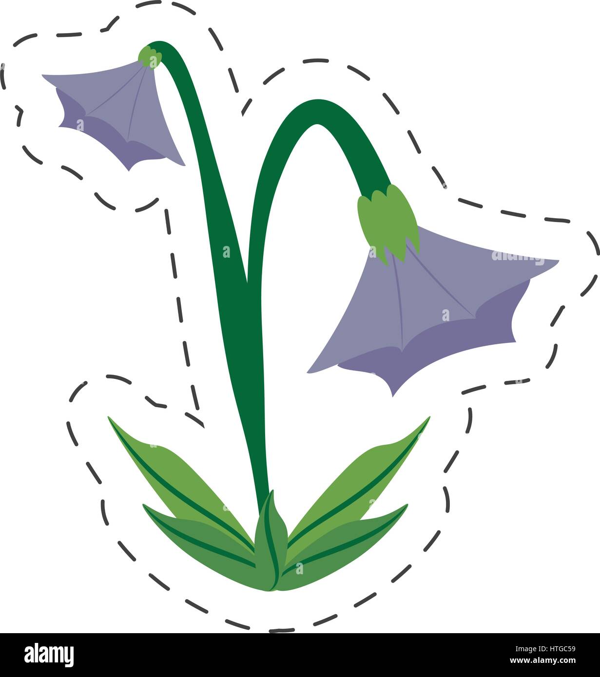 cartoon blue bell flower image Stock Vector Image & Art - Alamy