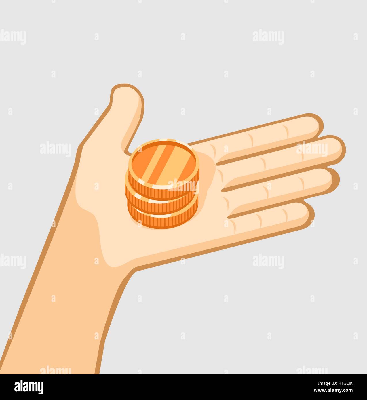 Hand feeding coins Stock Vector Images - Alamy