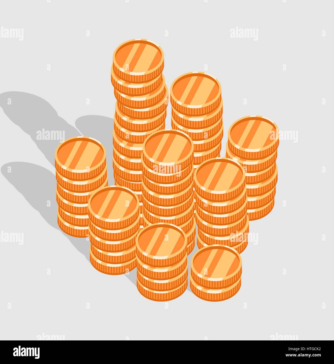 stack of gold coins. Grey background Stock Vector Image & Art - Alamy
