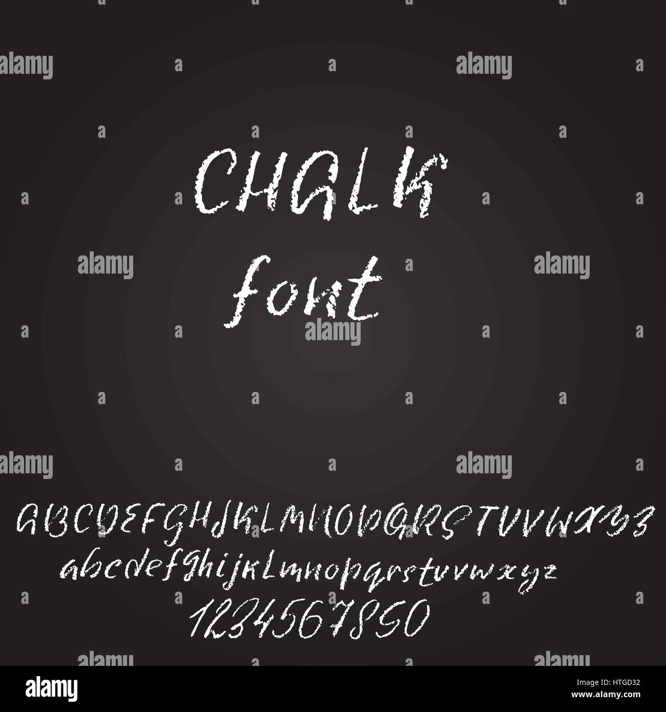 Handwritten vector chalked font. Imitation texture of chalk. Modern ...