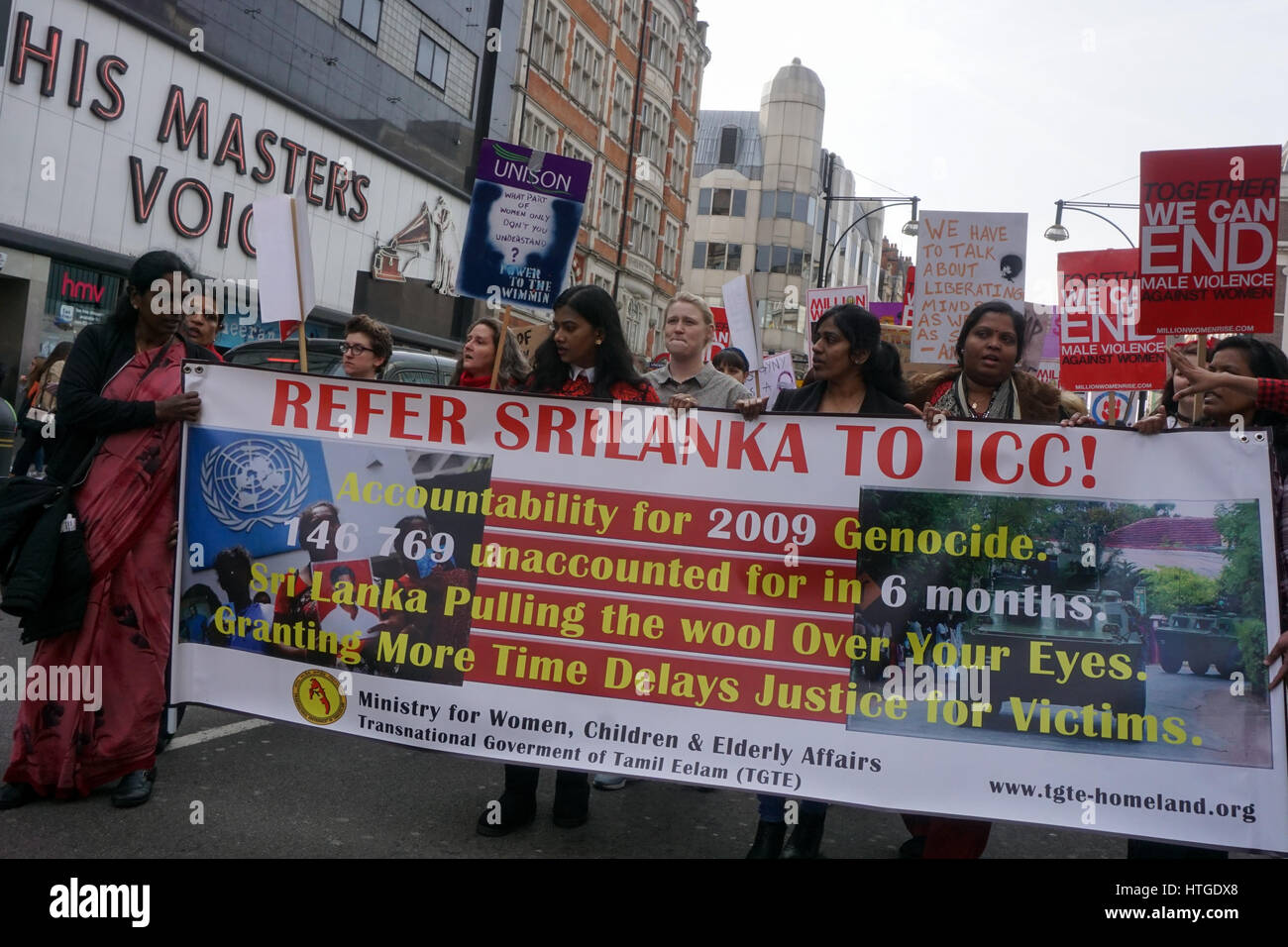 London, England, UK. 11th Mar, 2017. Hundreds of protests against male ...