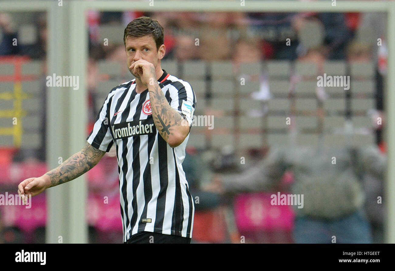 Munich, Germany. 11th Mar, 2017. Frankfurt's Marco Russ looks ...