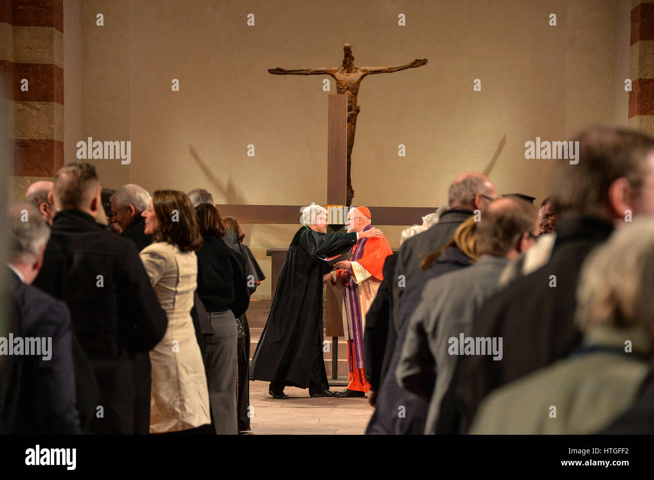 Hildesheim, Germany. 11th Mar, 2017. Heinrich Bedford-Strohm (L), the ...