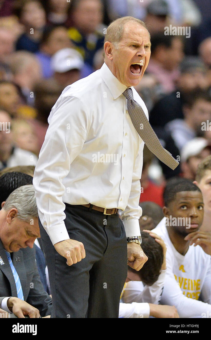 Washington, DC, USA. 11th Mar, 2017. Michigan Head Coach JOHN BEILEIN ...